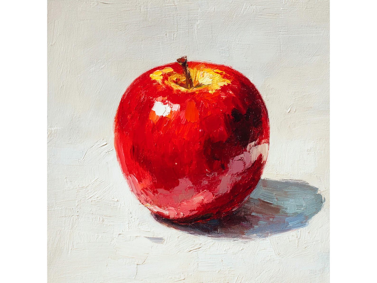 Red Apple Painting Still Life Kitchen Wall Art Realistic Fruit Oil ...