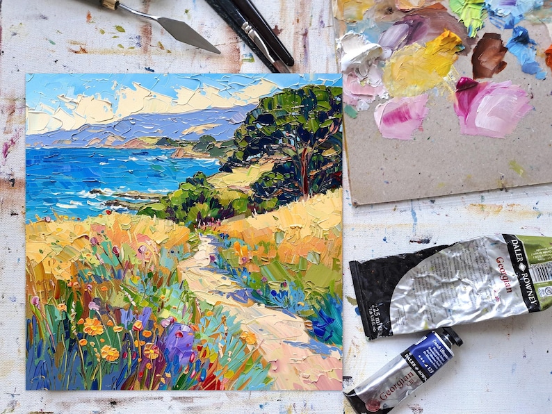 Monterey Peninsula Oil Painting: California Coastal Landscape Impasto ...