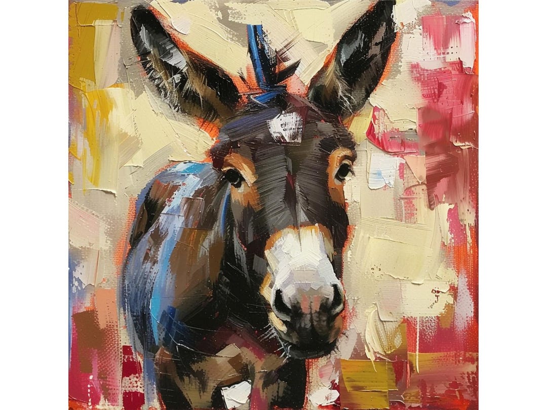 Donkey Original Painting on Canvas Animals Canvas Fine Art Farm Animals ...