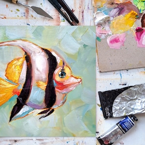 Angelfish Original Painting Fish Fine Art Animals Oil Painting ...