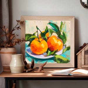 Orange Fruit Painting on Canvas Kitchen Wall Art Decor Fruit Artwork ...