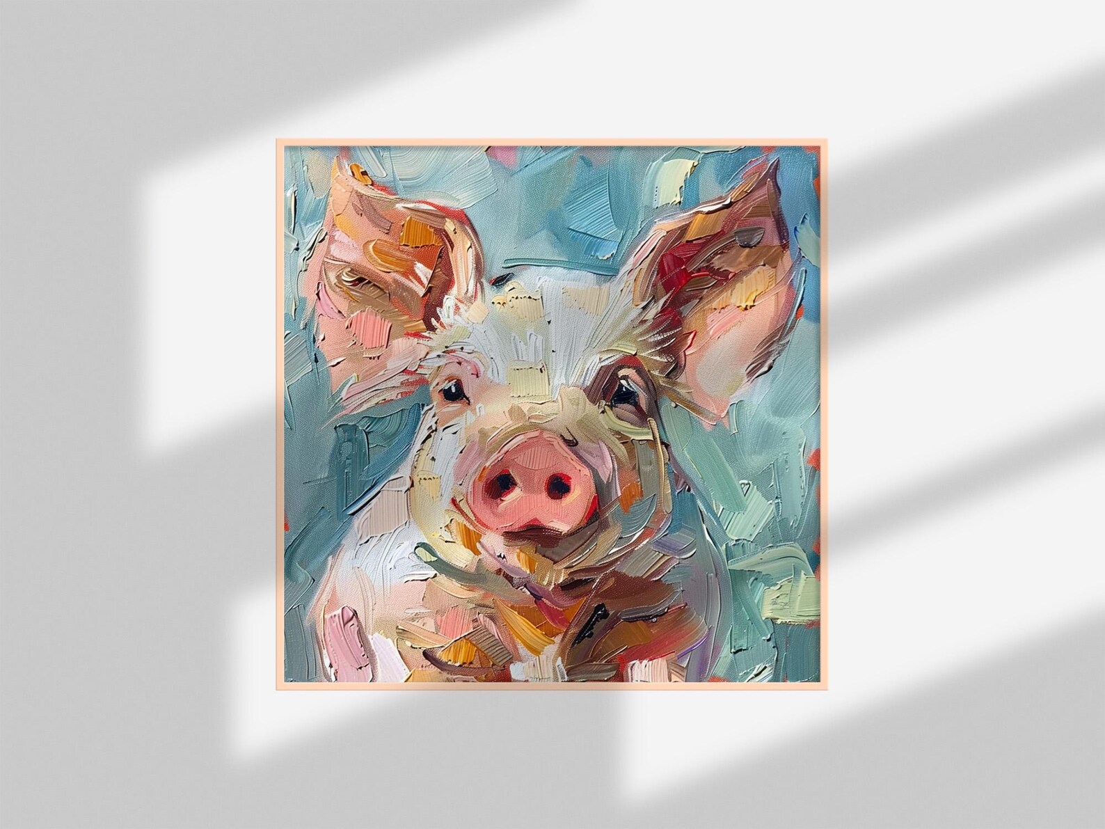 Piglet Painting on Canvas Farm Animals Original Canvas Fine Art Cub ...