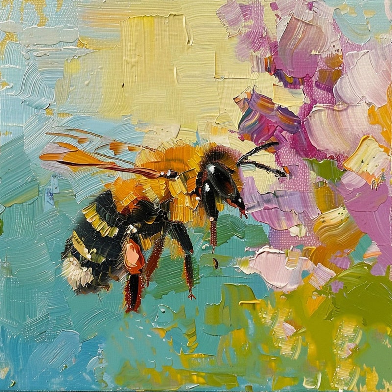 Bee Painting - Etsy