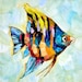 Angelfish Painting Fish Original Art Animal Oil Painting Scalar Artwork ...