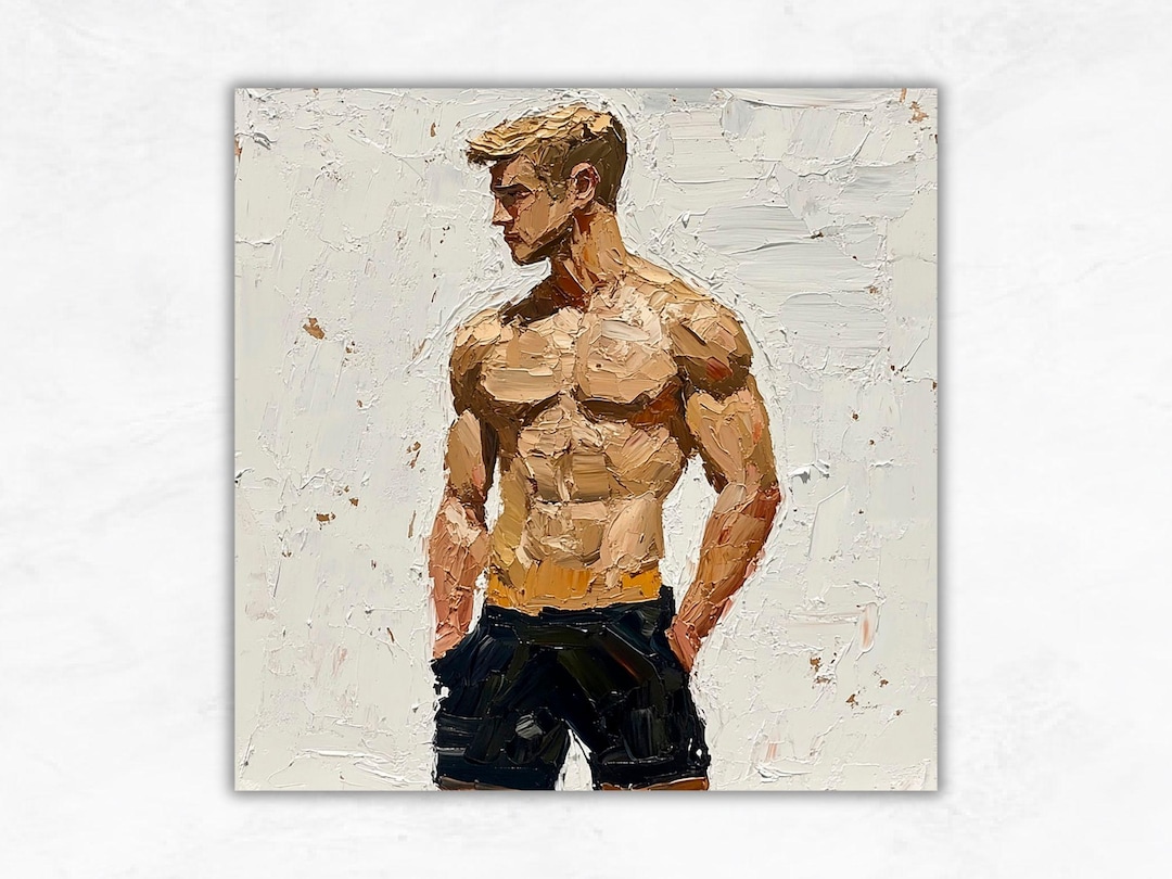 Male Torso Oil Painting: Impasto Art Textured Palette Knife Figurative ...