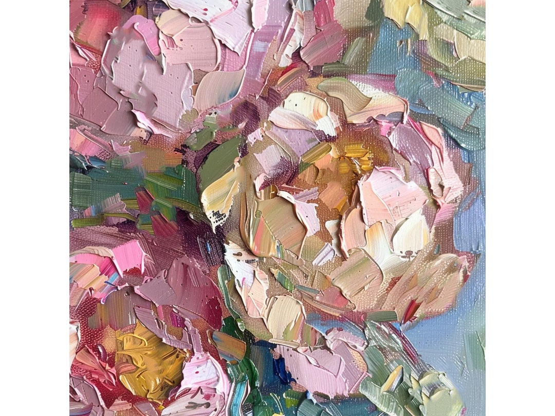 Peonies Original Oil Painting Abstract Flowers Original Art Floral ...