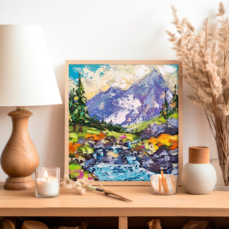 Kootenay National Park Oil Painting: Impasto Pine Tree Landscape Art - Etsy