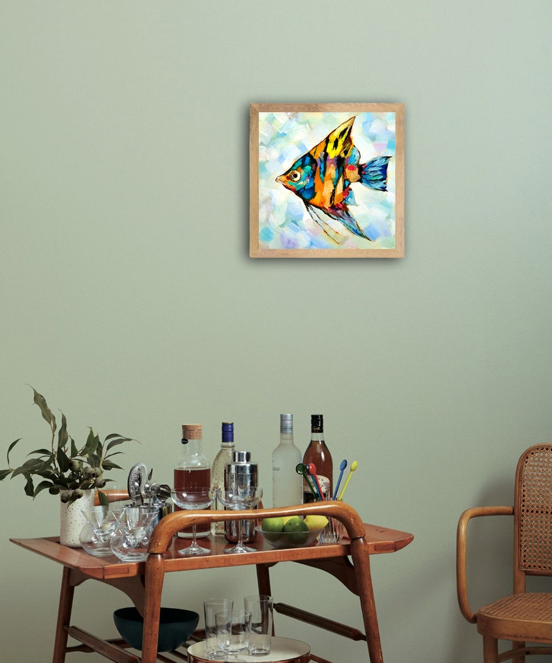 Angelfish Painting Fish Original Art Animal Oil Painting Small - Etsy