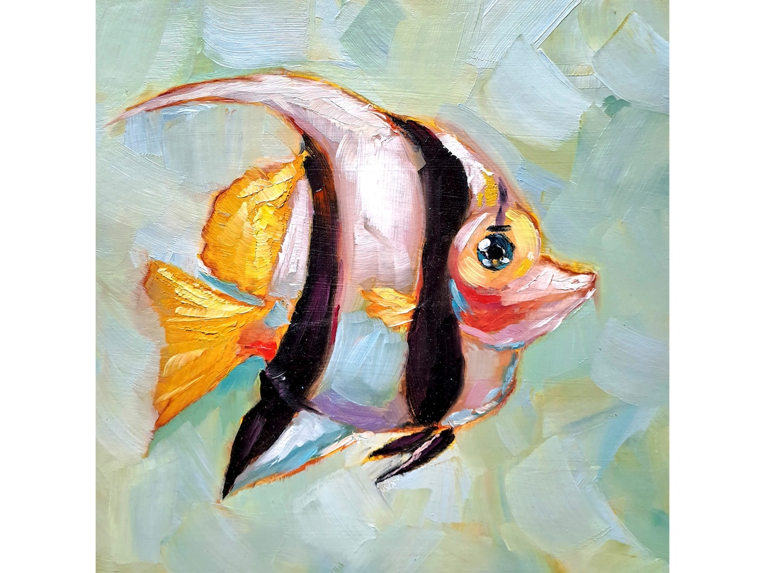 Angelfish Original Painting Fish Fine Art Animals Oil Painting ...