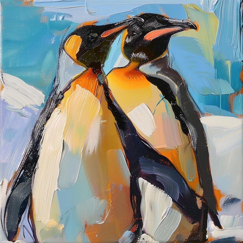 Penguin Painting - Etsy