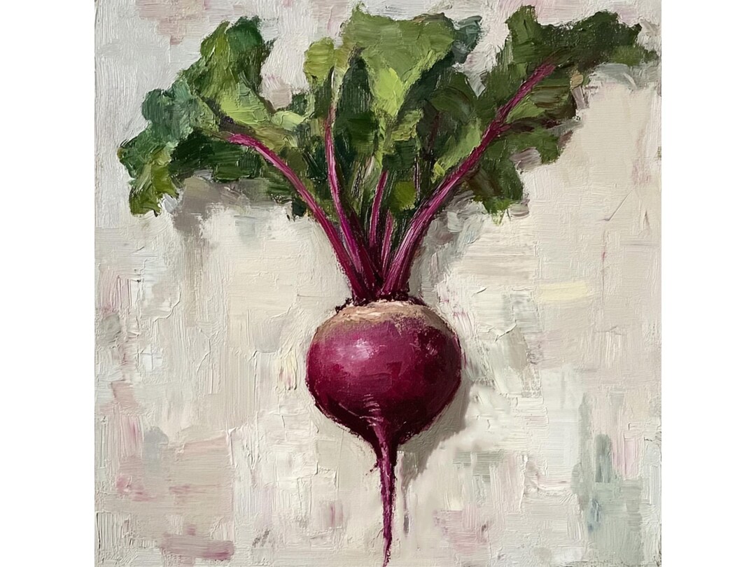 Beetroot Oil Painting Rustic Kitchen Wall Art Farmhouse Vegetable Decor ...