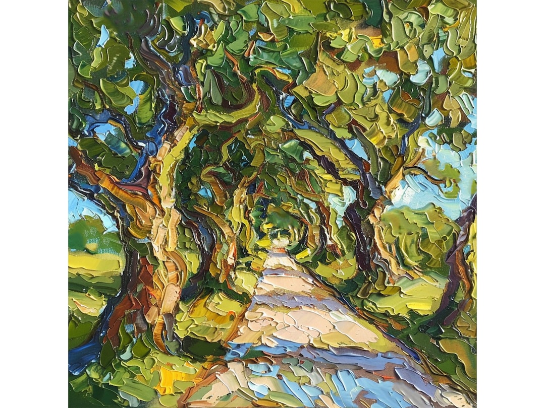 Oak Tree Valley Oil Painting Louisiana Landscape Original Art Trees ...
