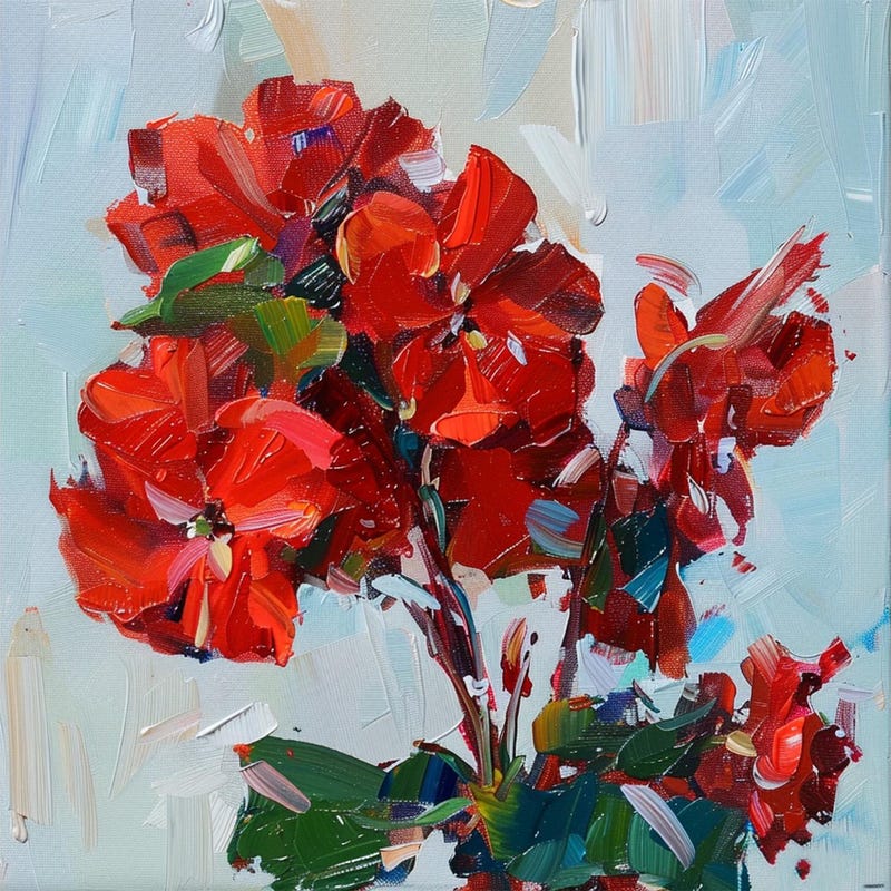 Geranium Painting - Etsy