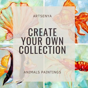 Seashell Oil Painting Fish Original Art Shellfish Artwork Underwater ...