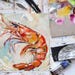 Shrimp Canvas Painting Fish Original Canvas Fine Art Animal Artwork ...