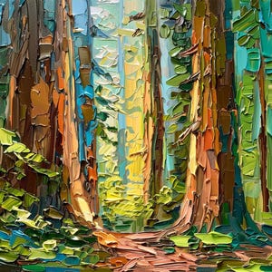 Redwood Oil Painting on Canvas Redwood Trees Canvas Fine Art California ...