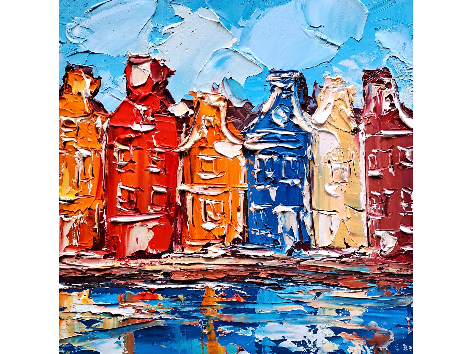 Amsterdam Painting Netherlands Original Art Spring Cityscapes Impasto ...