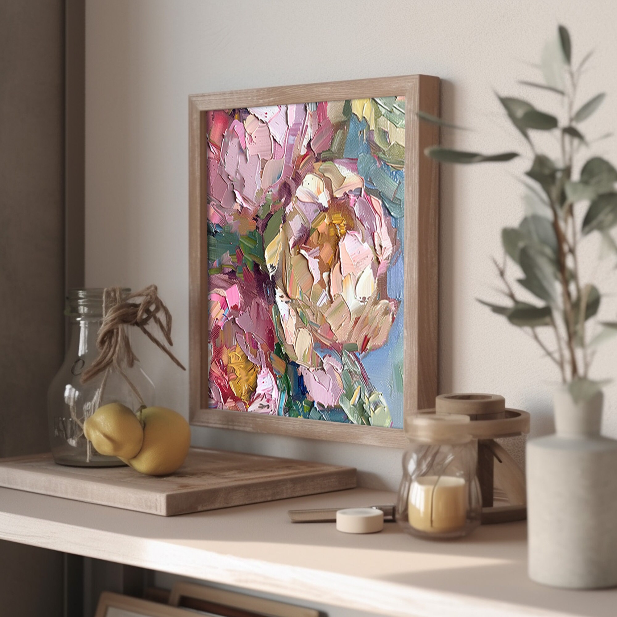 Peonies Original Oil Painting Abstract Flowers Original Art Floral ...