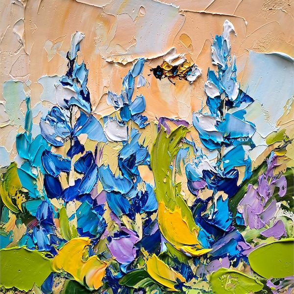 Bluebonnet Painting - Etsy