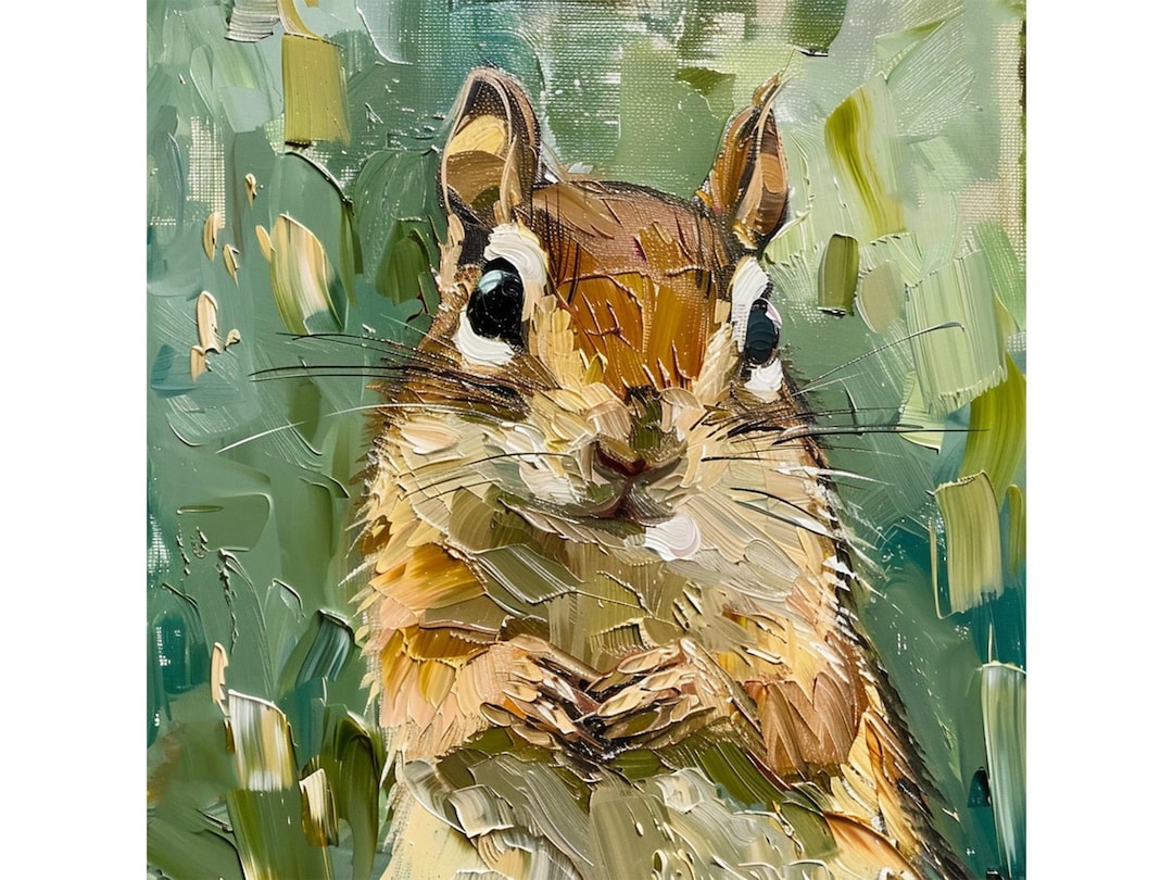 Chipmunk Painting on Canvas Wild Animals Original Canvas Fine Art ...