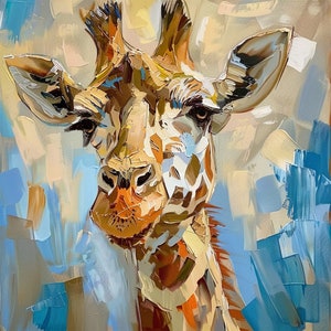 Giraffe Painting Wild Animals Impasto Original Art African Animals ...