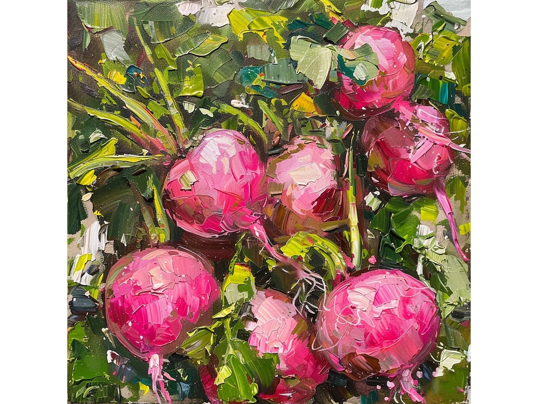 Radish Painting: Original Impasto Vegetable Oil Painting, 10x10 - Etsy