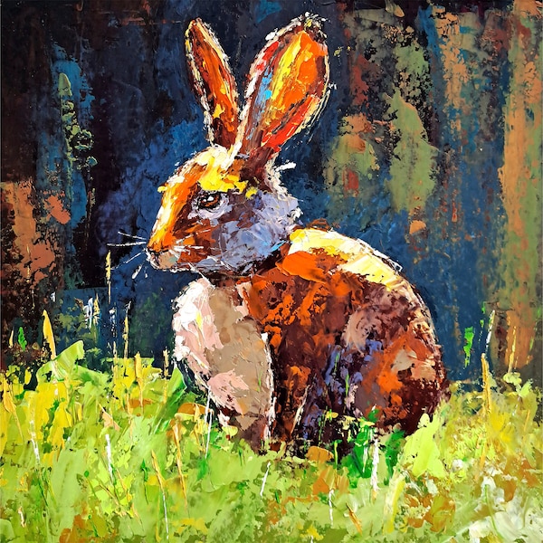 Bunny Painting - Etsy