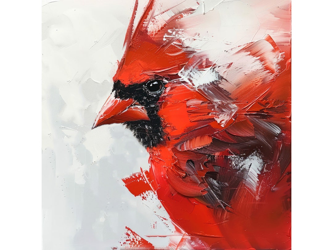 Red Cardinal Painting Birds Original Art Cardinal Birds Art Animals ...