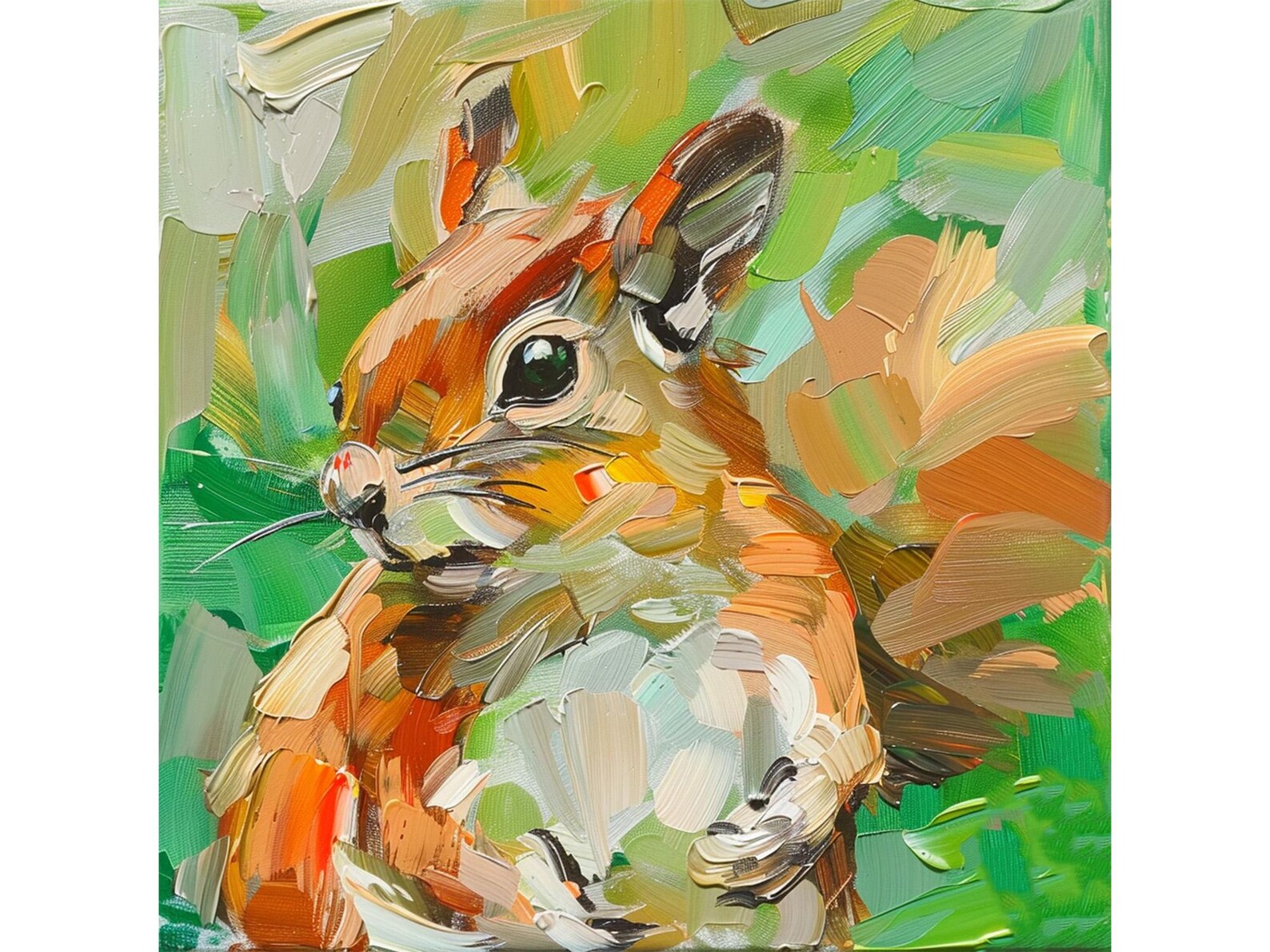 Squirrel Oil Painting on Canvas: Wild Animal Portrait Art by Artsenya ...