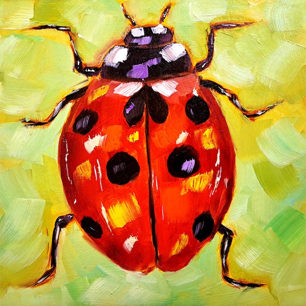 Ladybug Painting - Etsy