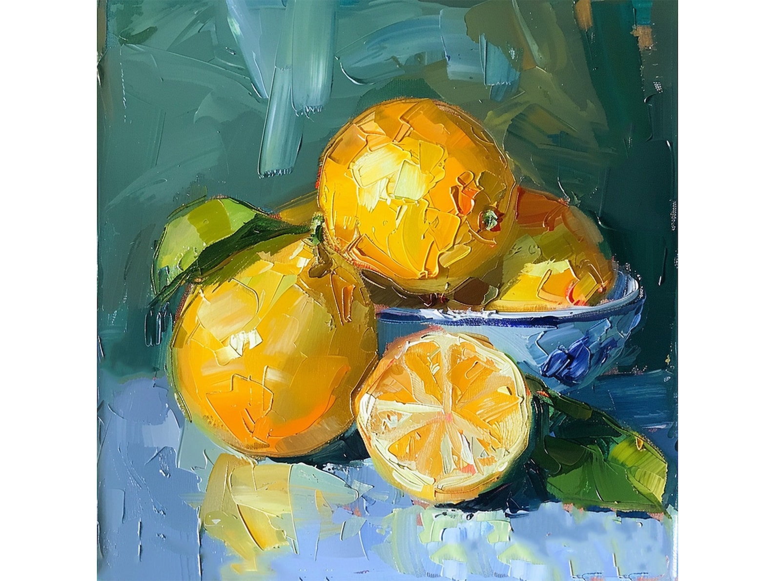 Lemon Painting Food Original Art Fruit Impasto Artwork Lemon Wall Decor ...