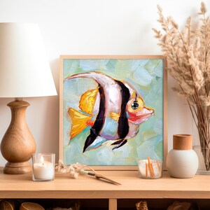 Angelfish Original Painting Fish Fine Art Animals Oil Painting ...