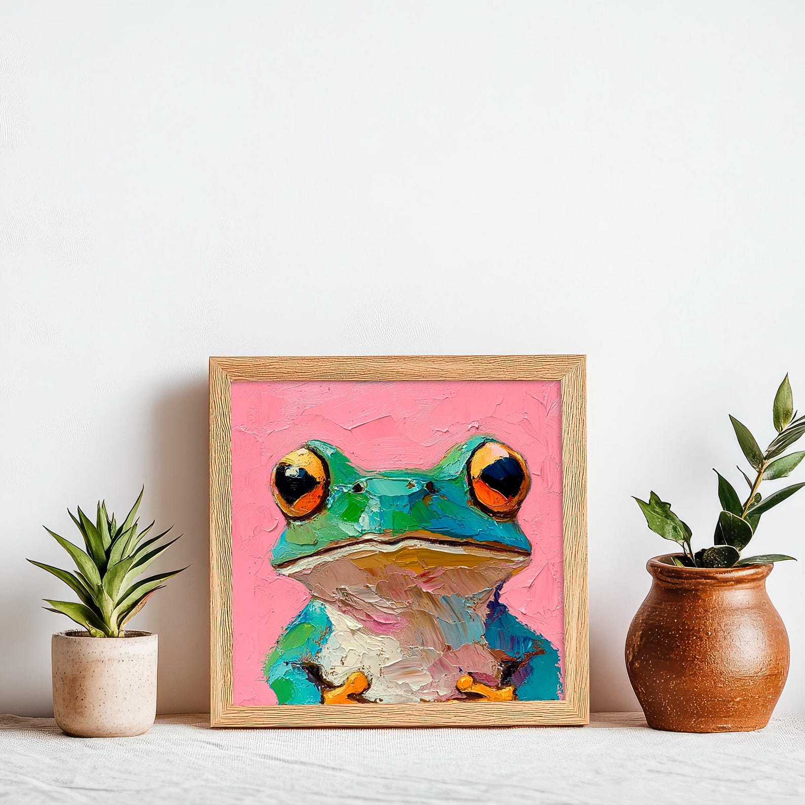 Tree Frog Portrait Canvas Art Frog Original Canvas Fine Art Animals ...