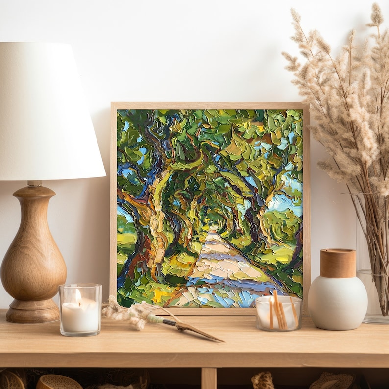 Oak Tree Valley Oil Painting Louisiana Landscape Original Art Trees ...