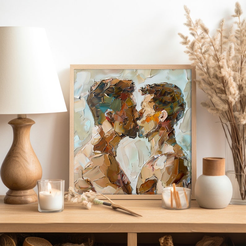 Gay Impasto Oil Painting: Male Figure Art, Original Artwork - Etsy UK