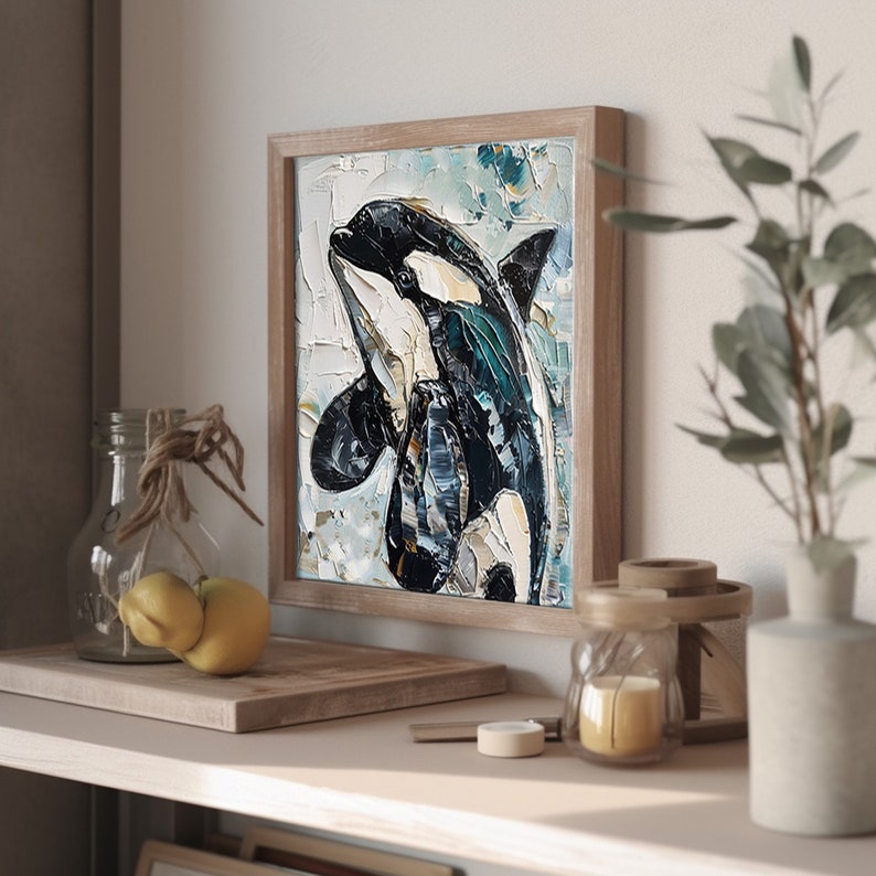 Orca Oil Painting Animals Original Art Whale Impasto Oil Artwork ...