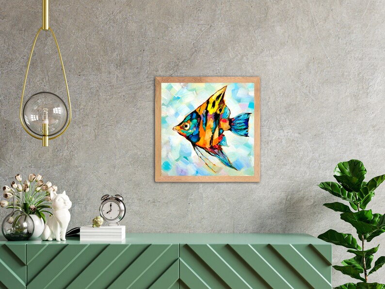 Angelfish Painting Fish Original Art Animal Oil Painting Small - Etsy