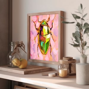 Beetle Painting Insect Original Art Animal Oil Painting Bug Wall Art - Etsy