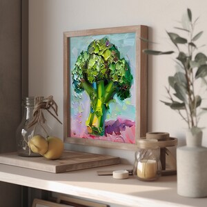 Broccoli Painting on Canvas Vegetables Original Art Kitchen Wall Art ...