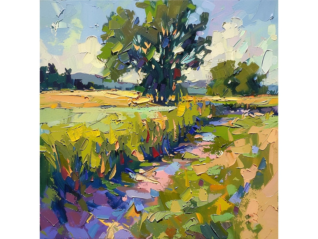 Oak Tree Oil Painting: Indiana Landscape Art, Original Canvas - Etsy