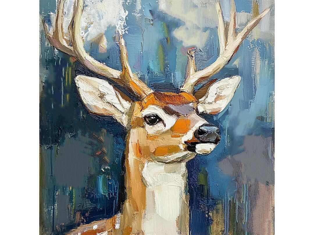 White Tailed Deer Painting: Original Animal Oil Painting on Canvas ...