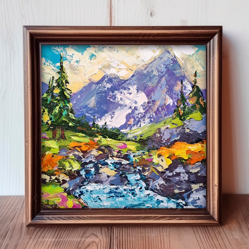 Kootenay National Park Oil Painting: Impasto Pine Tree Landscape Art - Etsy