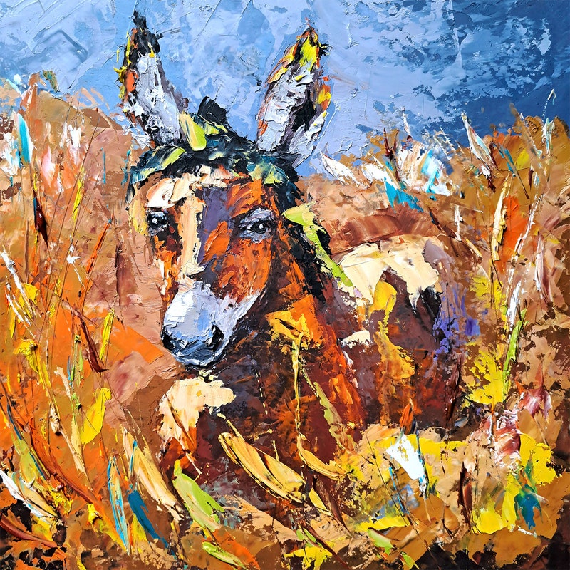 Donkey Paintings - Etsy