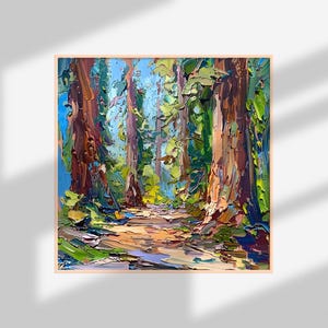 Sequoia National Park Canvas Art Sequoia Trees Impasto Original ...