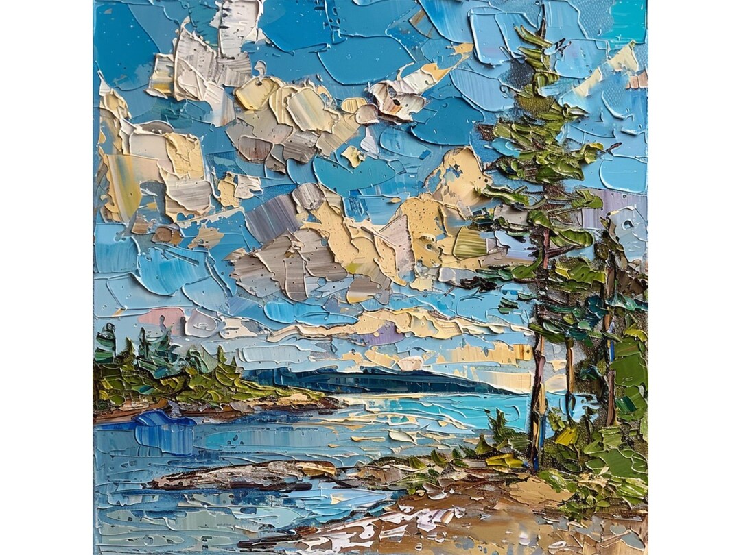 Acadia National Park Painting: Maine Coast Impasto Art, 10x10 - Etsy