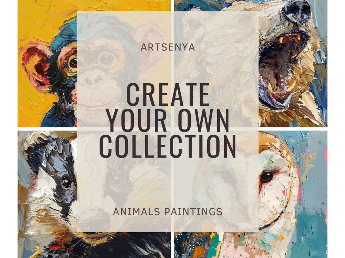 Monkey Oil Painting Animals Portrait Impasto Original Art Chimpanzee ...