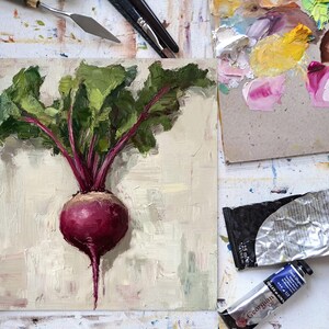 Beetroot Oil Painting Rustic Kitchen Wall Art Farmhouse Vegetable Decor ...
