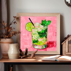 Mojito Painting on Canvas Mojito Cocktail Canvas Original Art Drink Bar ...