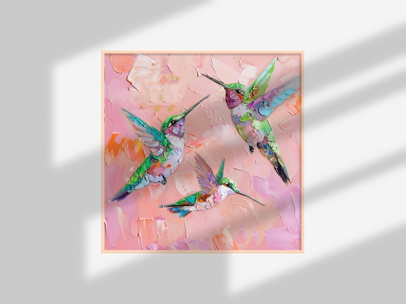 Hummingbird Oil Original Painting Birds Original Fine Art Friendship ...