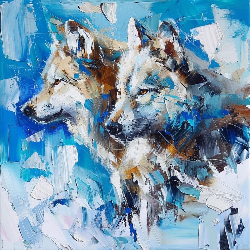 Wolf Painting - Etsy